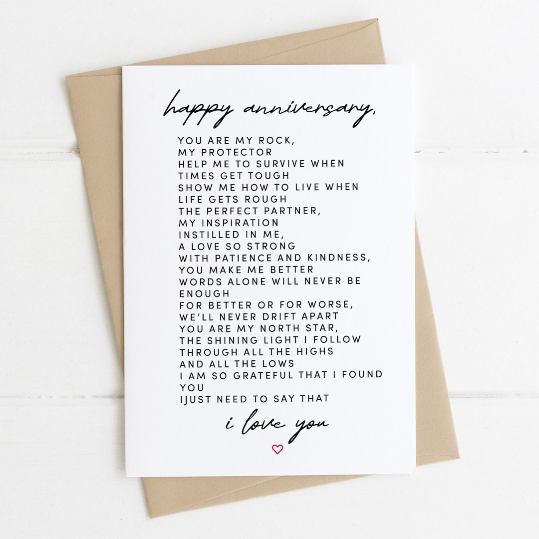 Happy Anniversary Poem Card | Anniversary Poem | Boyfriend Anniversary ...
