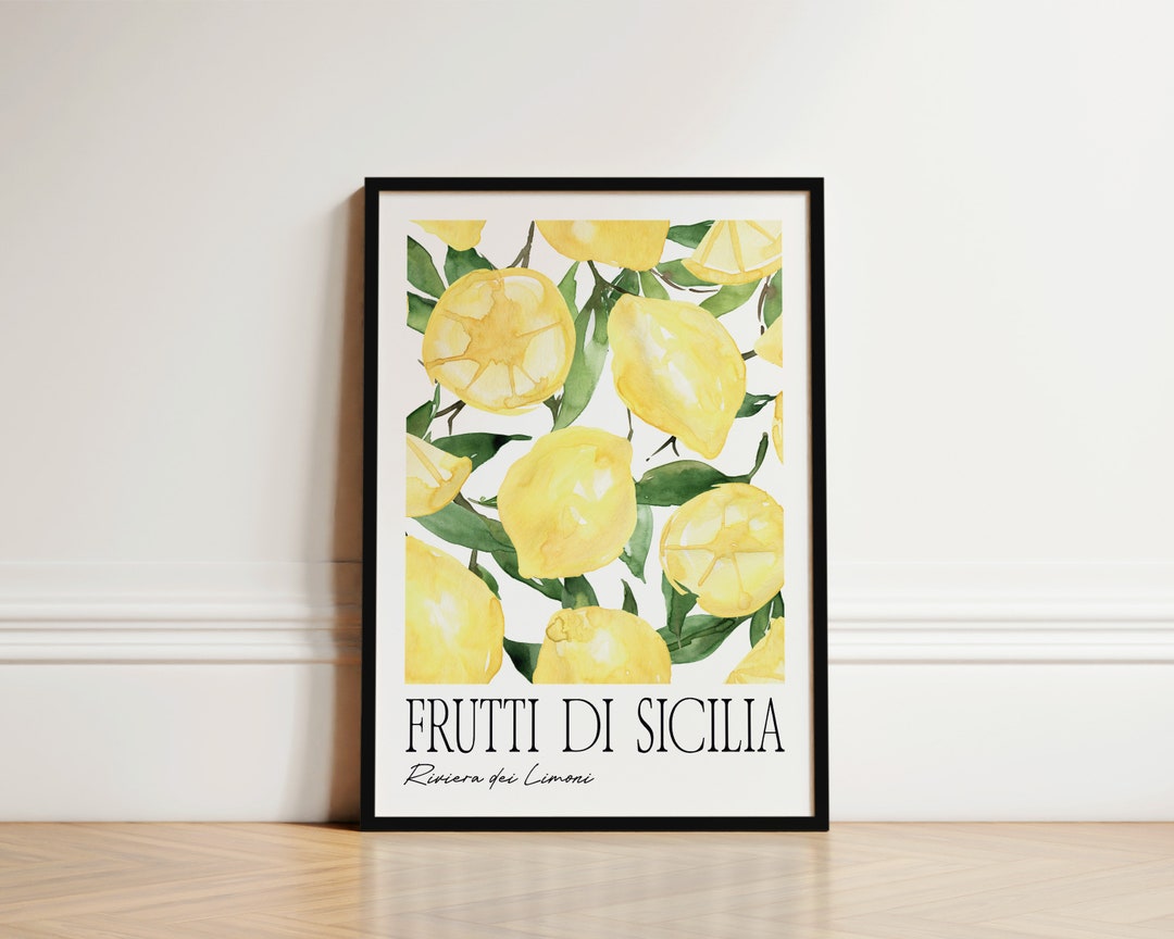 Lemon Kitchen Print, Frutti Di Sicilia Lemon Print, Fruit Print ...