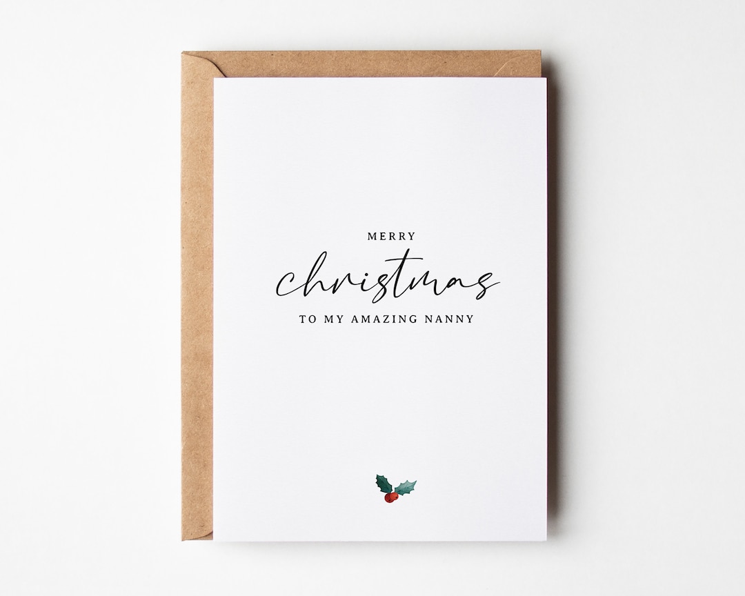 Amazing Nanny Christmas Card for Her Merry Christmas Nanny - Etsy