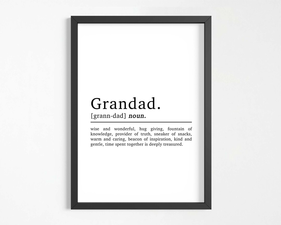 Grandad Gift, Grandad Definition Print, Gift for Grandad, Grandparents ...