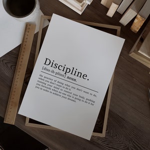 Discipline Definition Motivational Wall Art Poster - Etsy