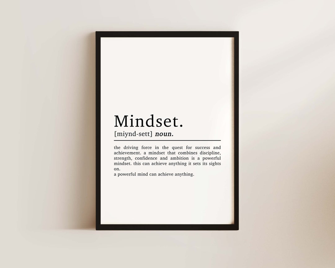 Mindset Definition Inspirational Office Wall Art Decor Print ...