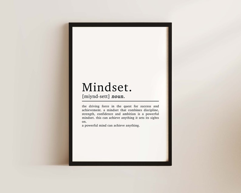 Mindset Definition Inspirational Office Wall Art Decor Print ...