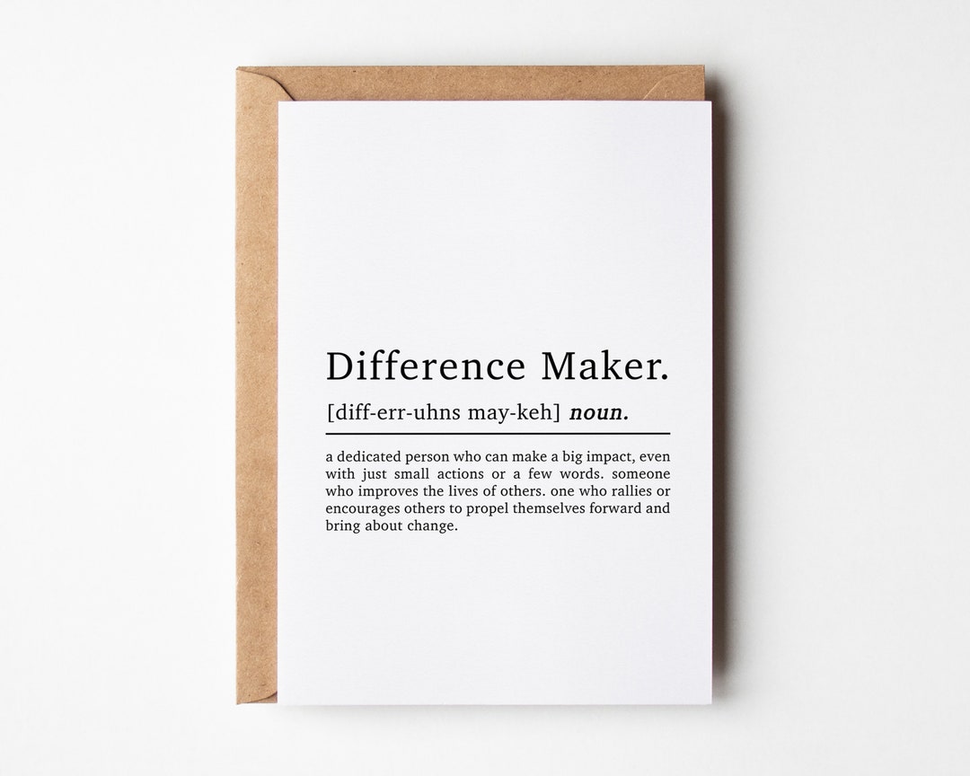 Difference Maker Definition Promotion Card, Motivational Birthday Card ...