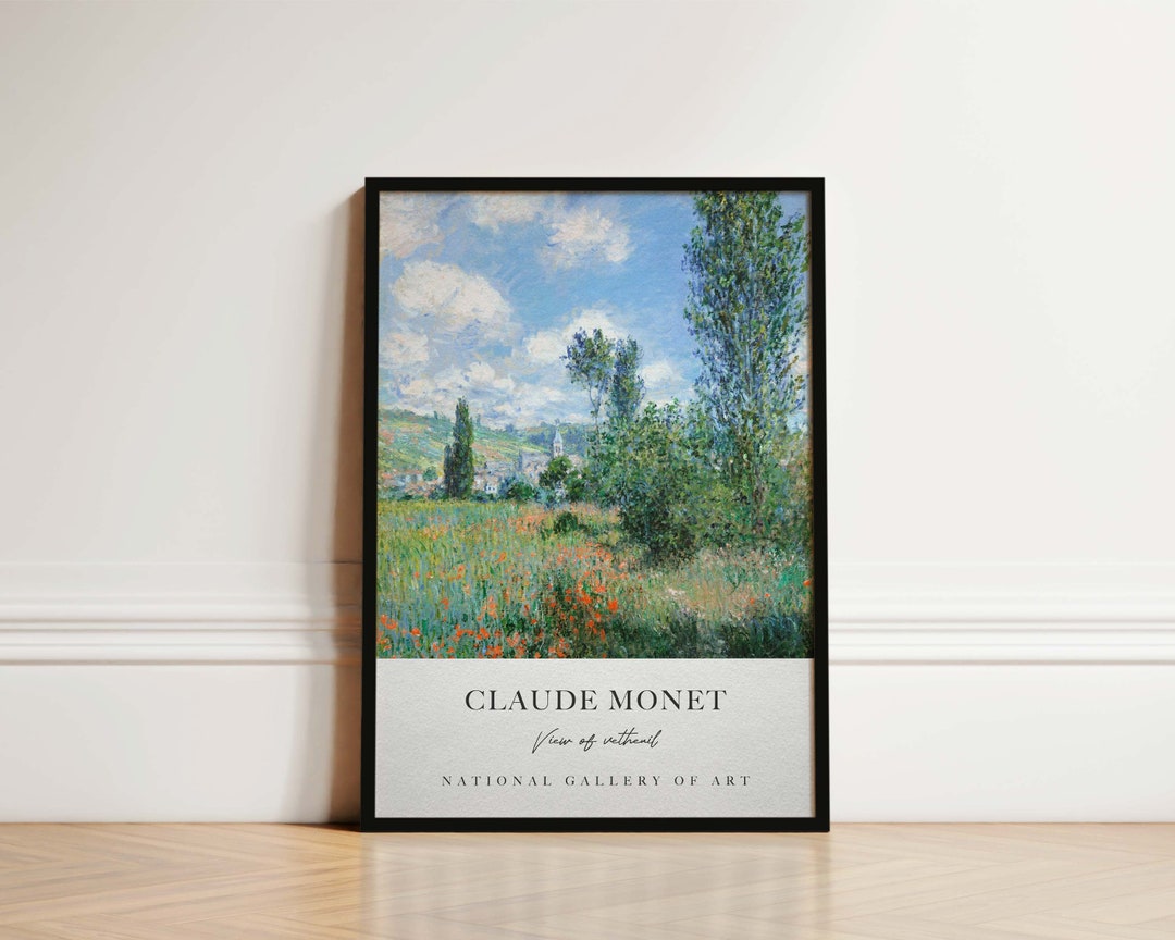 Claude Monet Exhibition Poster, View of Vétheuil, Monet Print, Vintage ...