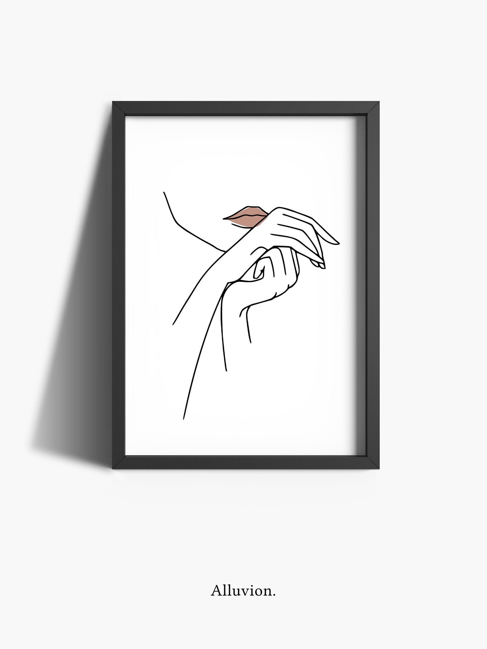 Woman Line Drawing | Pink Lipstick Line Art Print | Abstract Line ...