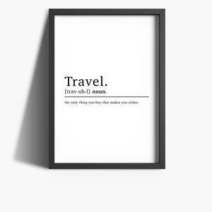Travel Definition | Travel Prints | Bedroom Prints | Travel Print ...
