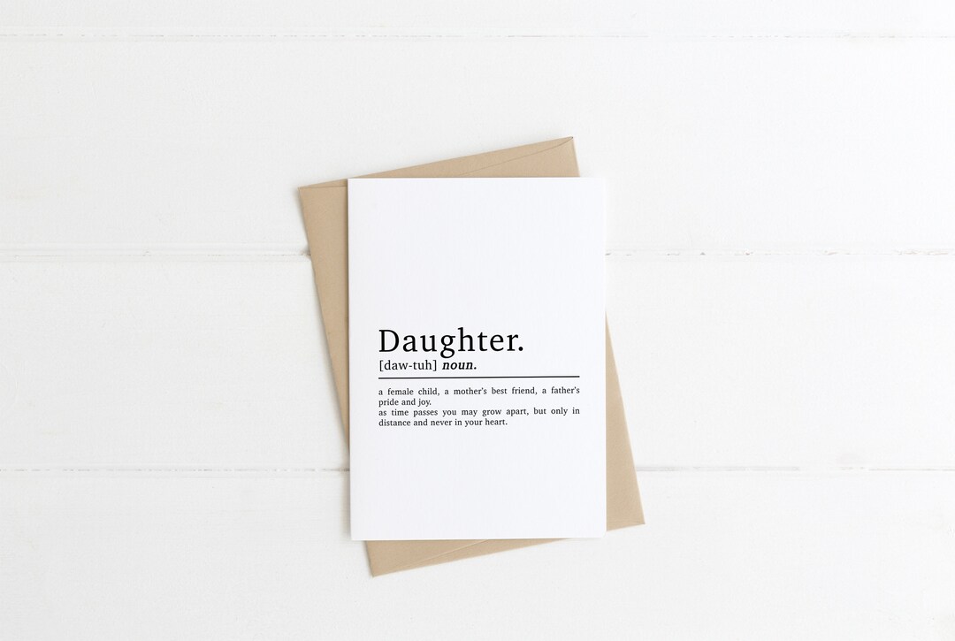 Daughter Birthday Card Daughter Definition Birthday Card - Etsy