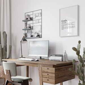 Inspirational Wall Art Goals Definition Print | Office Decor ...