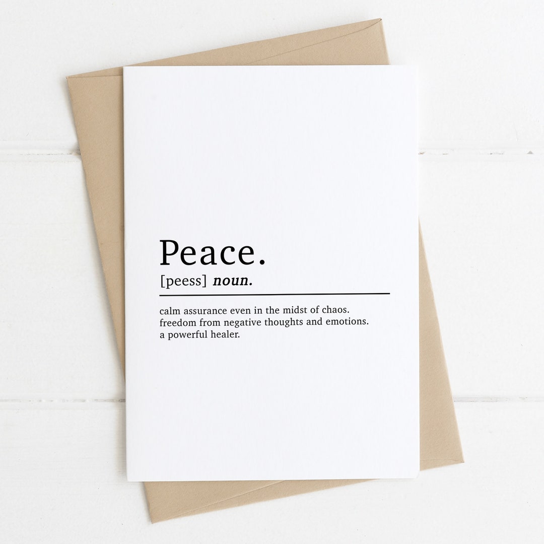 Peace Definition Card | Mindfulness Cards | Best Friend Card ...