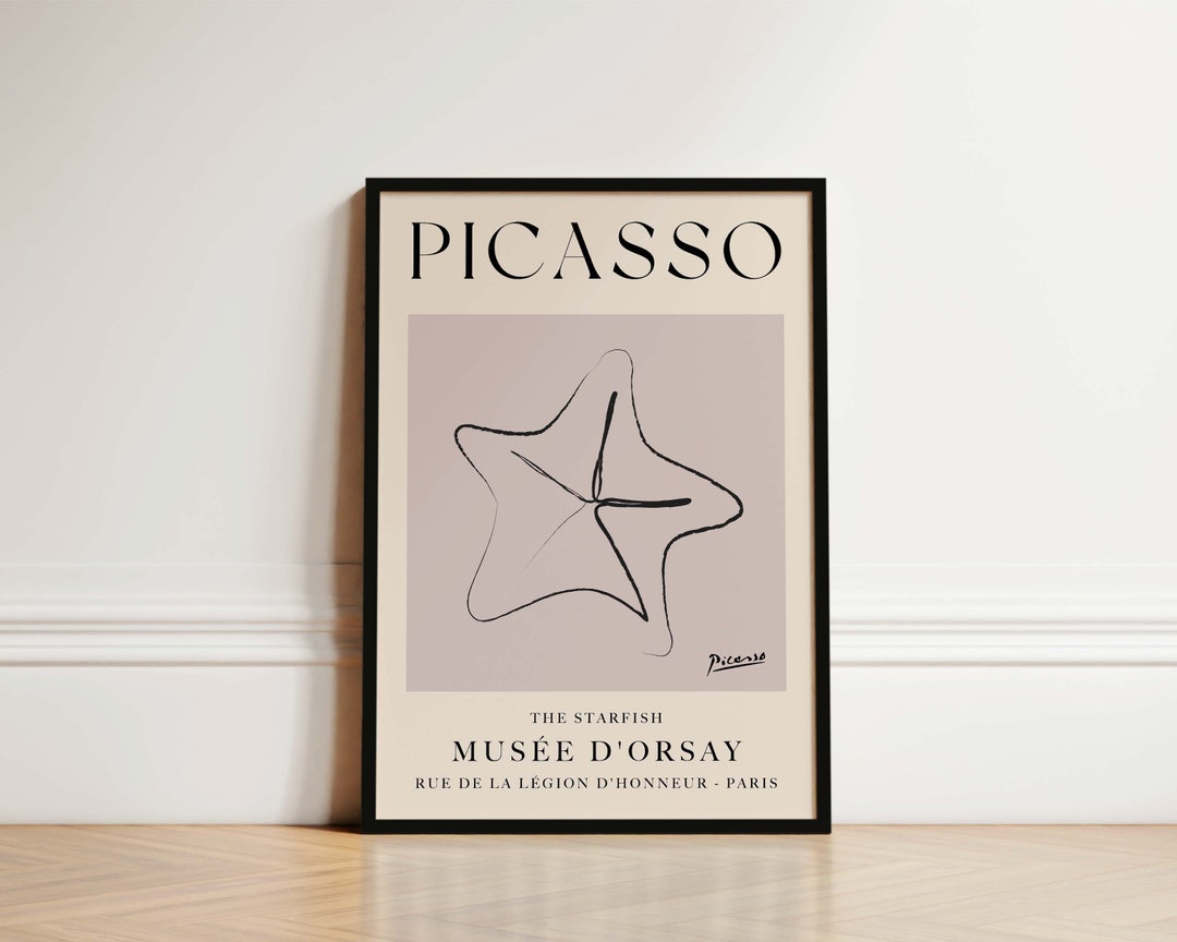Picasso Exhibition Wall Art Print, the Starfish, Picasso Line Drawing ...