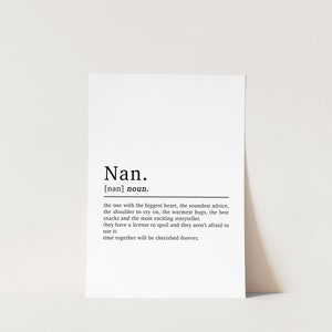 Nan Gift, Nan Definition, Gifts for Nan, Gift for Nana, Nanny Gifts ...