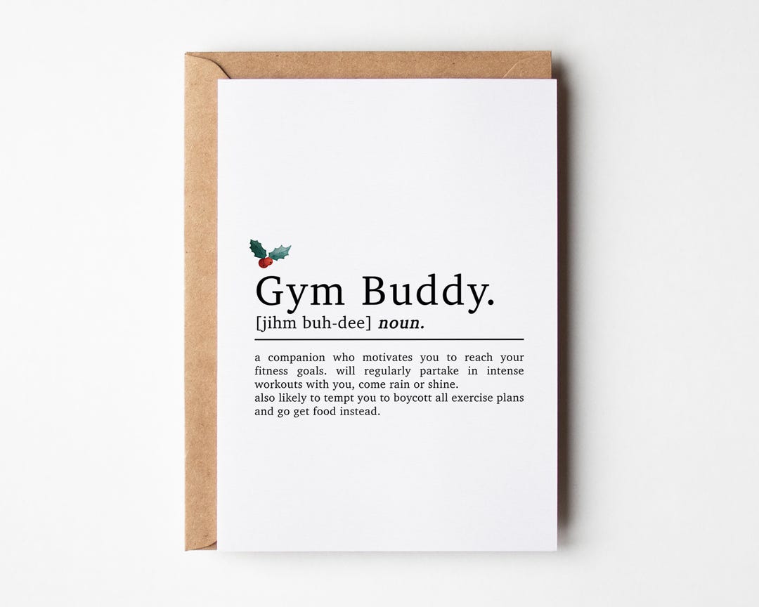 Gym Christmas Card for Friend, Gym Buddy Definition, Card for Gym ...