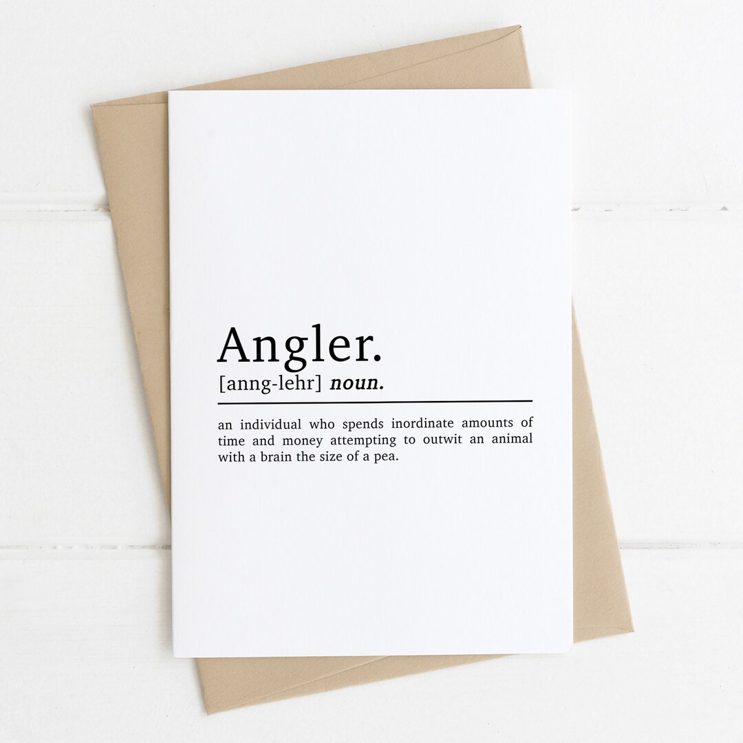 Angler Definition Fishing Birthday Card for Fisherman Funny - Etsy