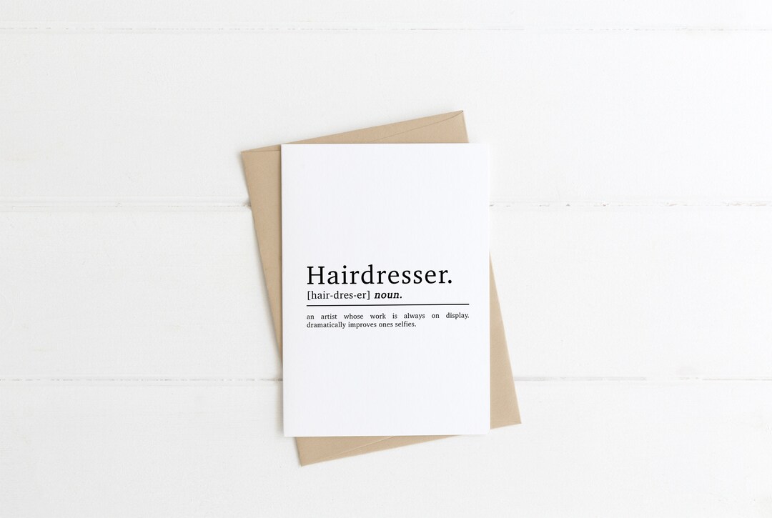 Hairdresser Definition Birthday Card for Hairdressers | Hairdresser ...