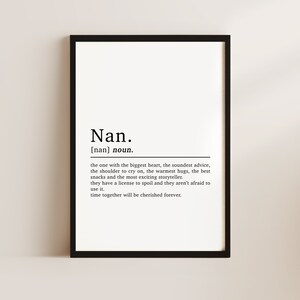 Nan Gift, Nan Definition, Gifts for Nan, Gift for Nana, Nanny Gifts ...