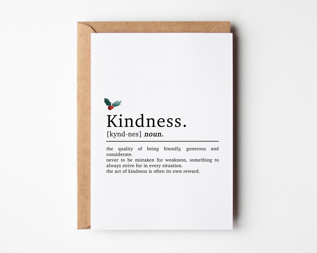 Kindness Definition Christmas Card, Mindfulness Card, Best Friend ...