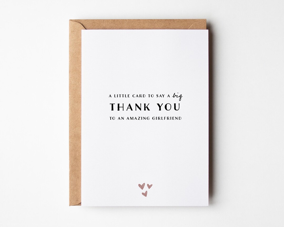 Girlfriend Thank You Card, Thank You Card for Girlfriend, Best ...