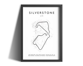Silverstone F1 British Grand Prix Map Circuit Print Poster - Etsy