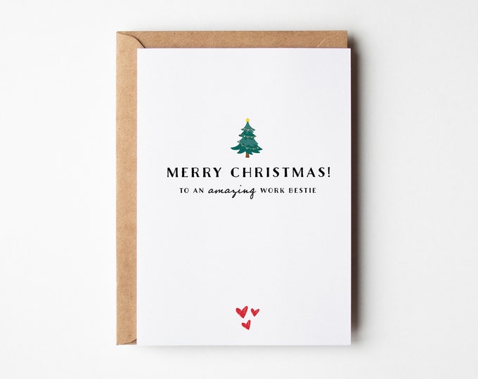 Co Worker Christmas Cards, Colleague Christmas Cards, Secret Santa ...