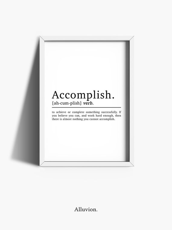 Accomplish Definition Office Wall Art Office Print - Etsy UK