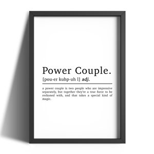Power Couple Definition Print Love Print Anniversary Gift Love Quote ...