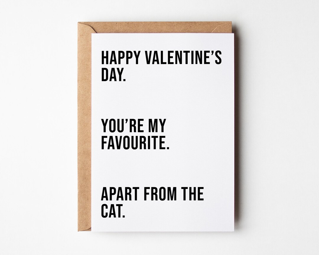Funny Boyfriend Valentines Day Card, Favourite Apart From Cat, Cat ...