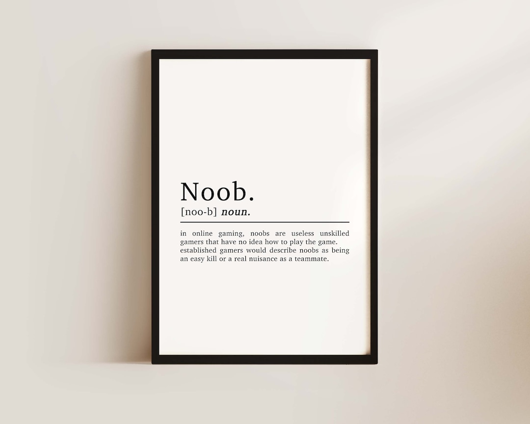Noob Definition Gaming Print, Gaming Poster, Gaming Gifts, Boys Bedroom ...