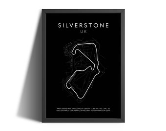 Silverstone F1 British Grand Prix Map Circuit Print Poster - Etsy