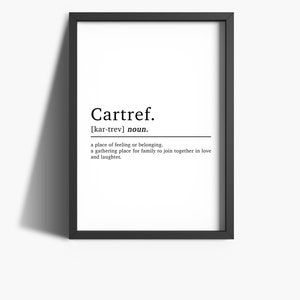 Cartref Definition Print | Welsh Prints | Bedroom Decor | Home Decor ...