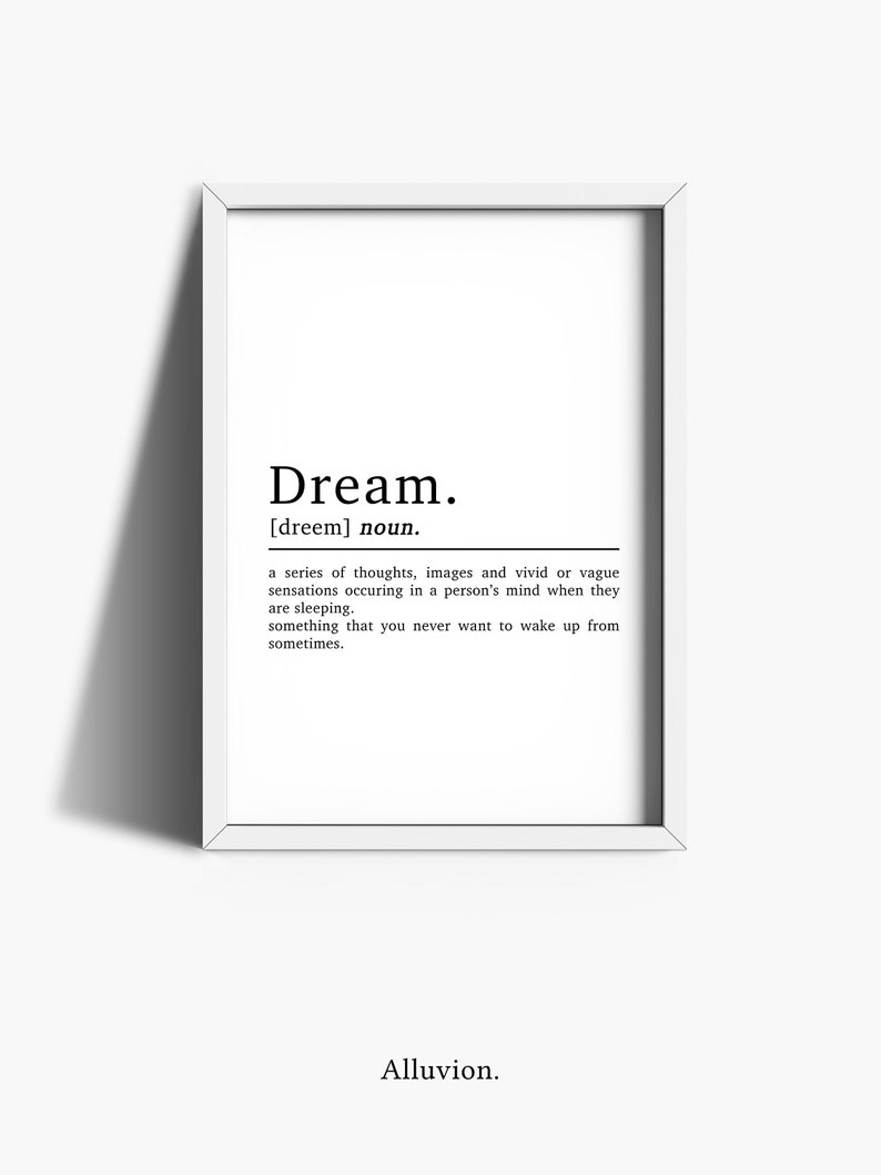 Dream Definition Print Bedroom Decor Bedroom Print Home - Etsy