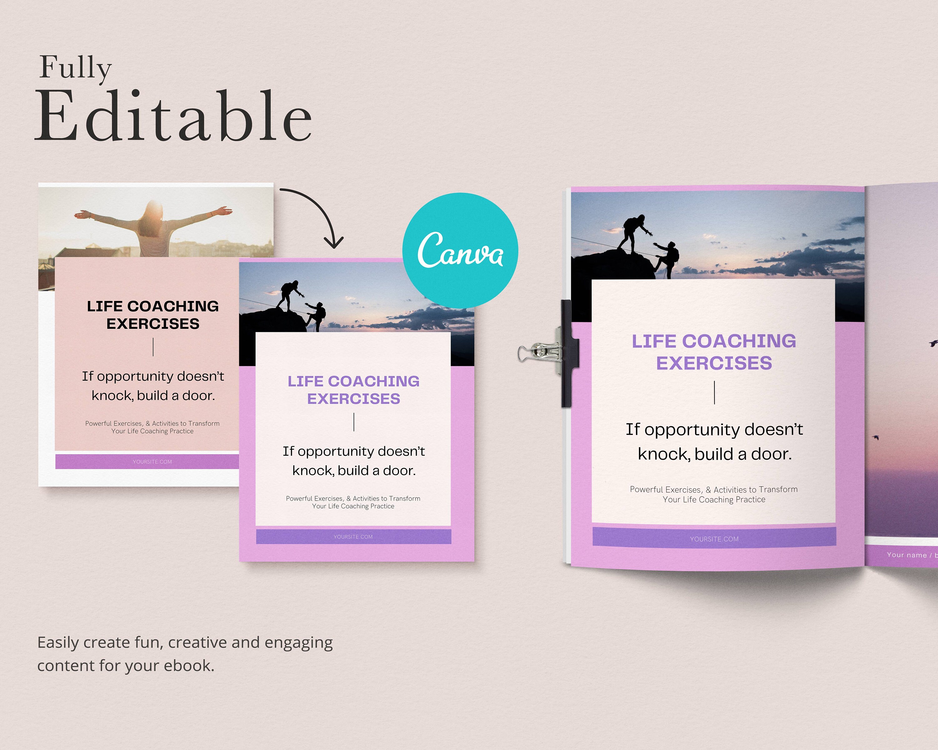 Life Coaching Exercises Ebook | Coach Template Worksheet Editable in ...