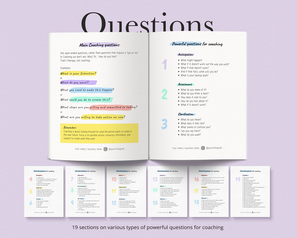 Life Coaching Worksheet. Coach Tools Ebook Editable in Canva. 18 Pages ...