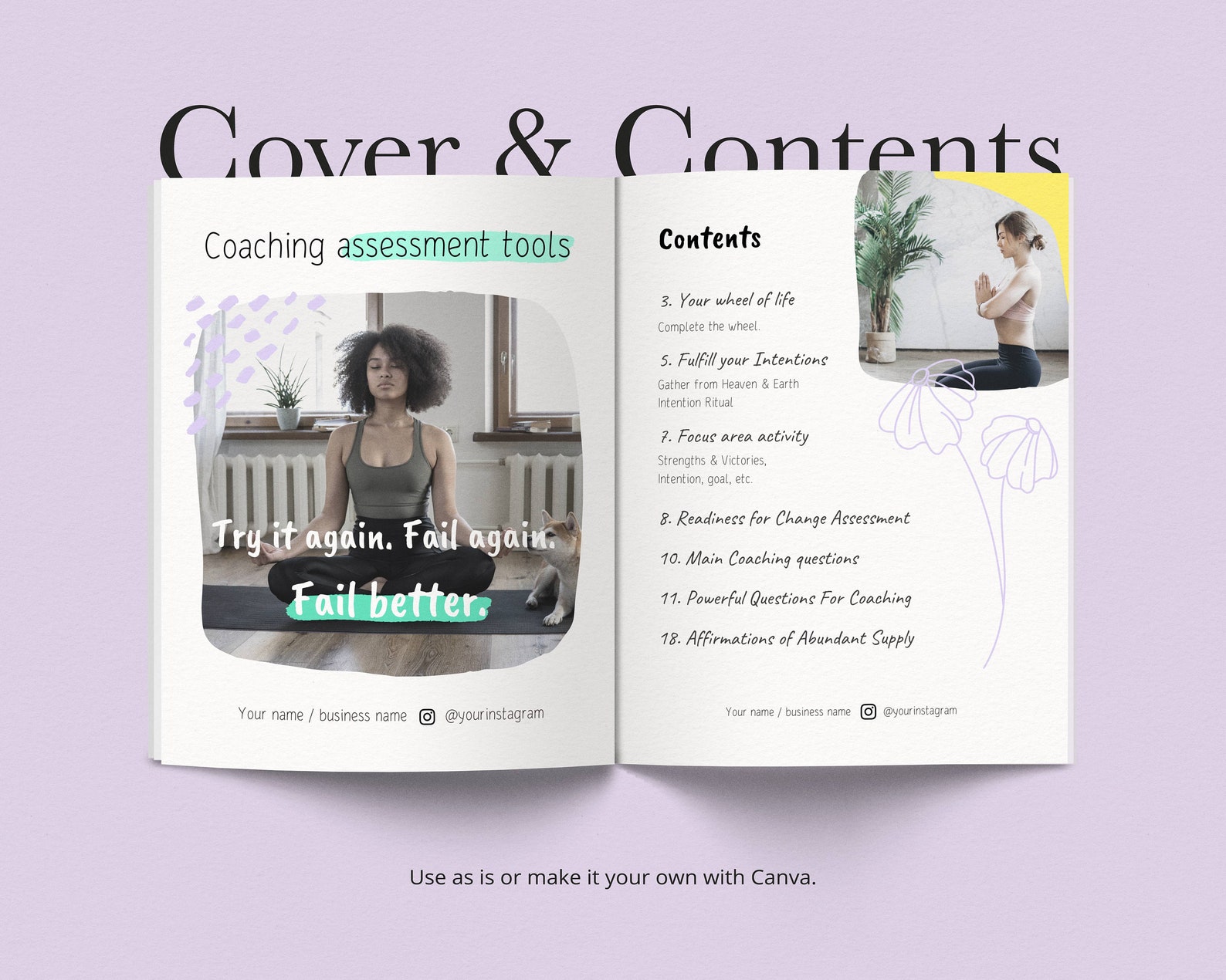 Life Coaching Worksheet. Coach Tools Ebook Editable in Canva. 18 Pages ...