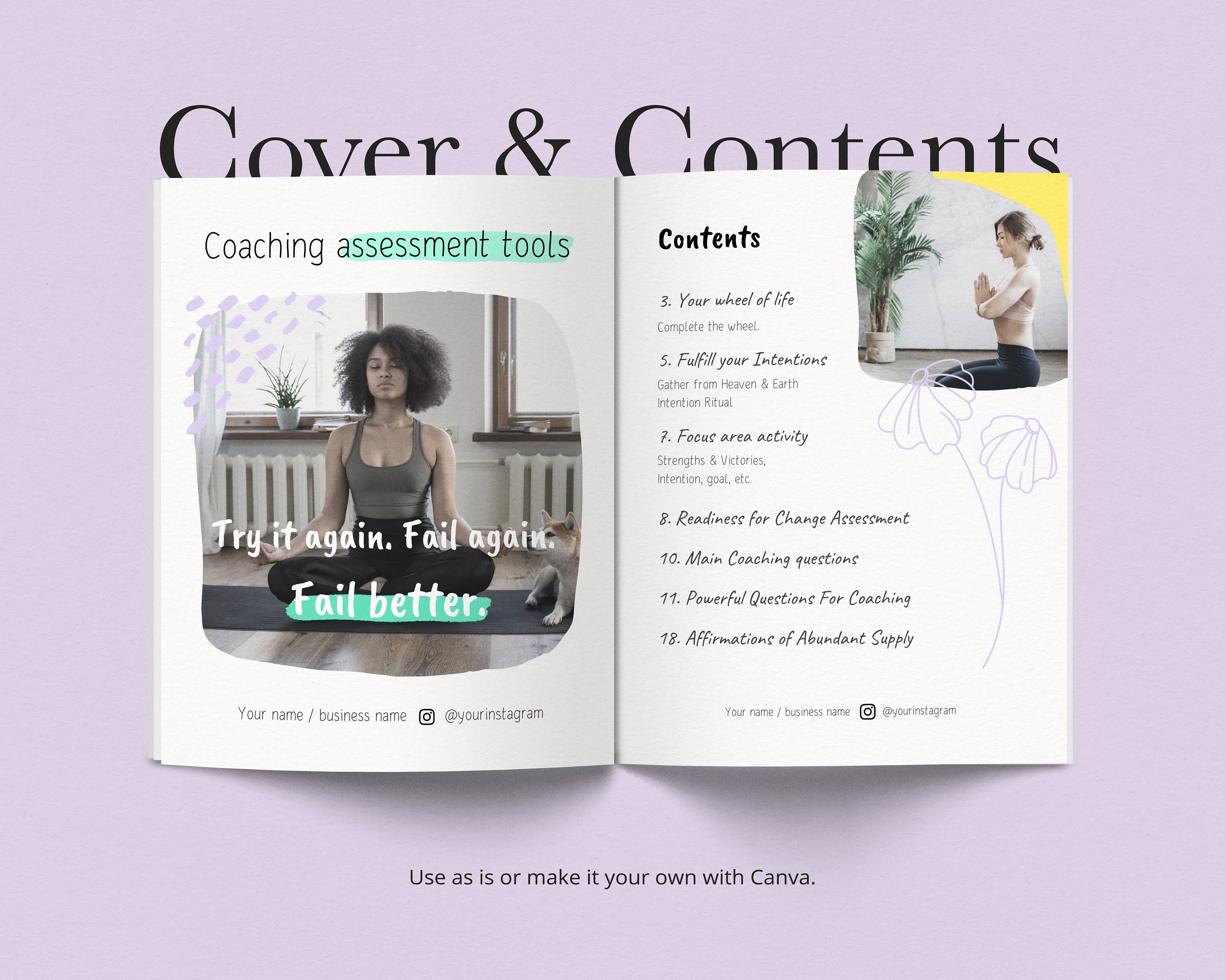 Life Coaching Worksheet. Coach Tools Ebook Editable in Canva. 18 Pages ...