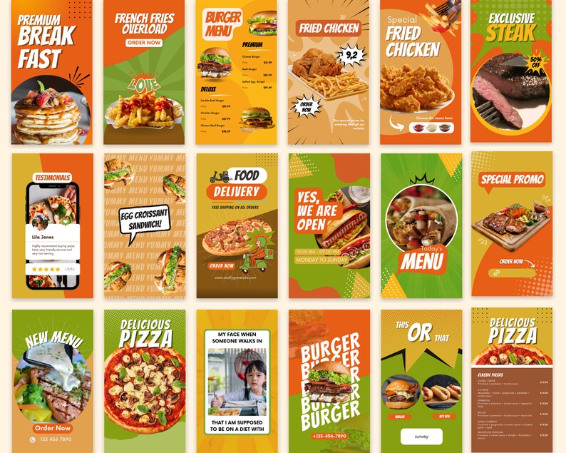 Instagram Templates: Tasty Food for Canva, Chef Template, Food Bloggers ...