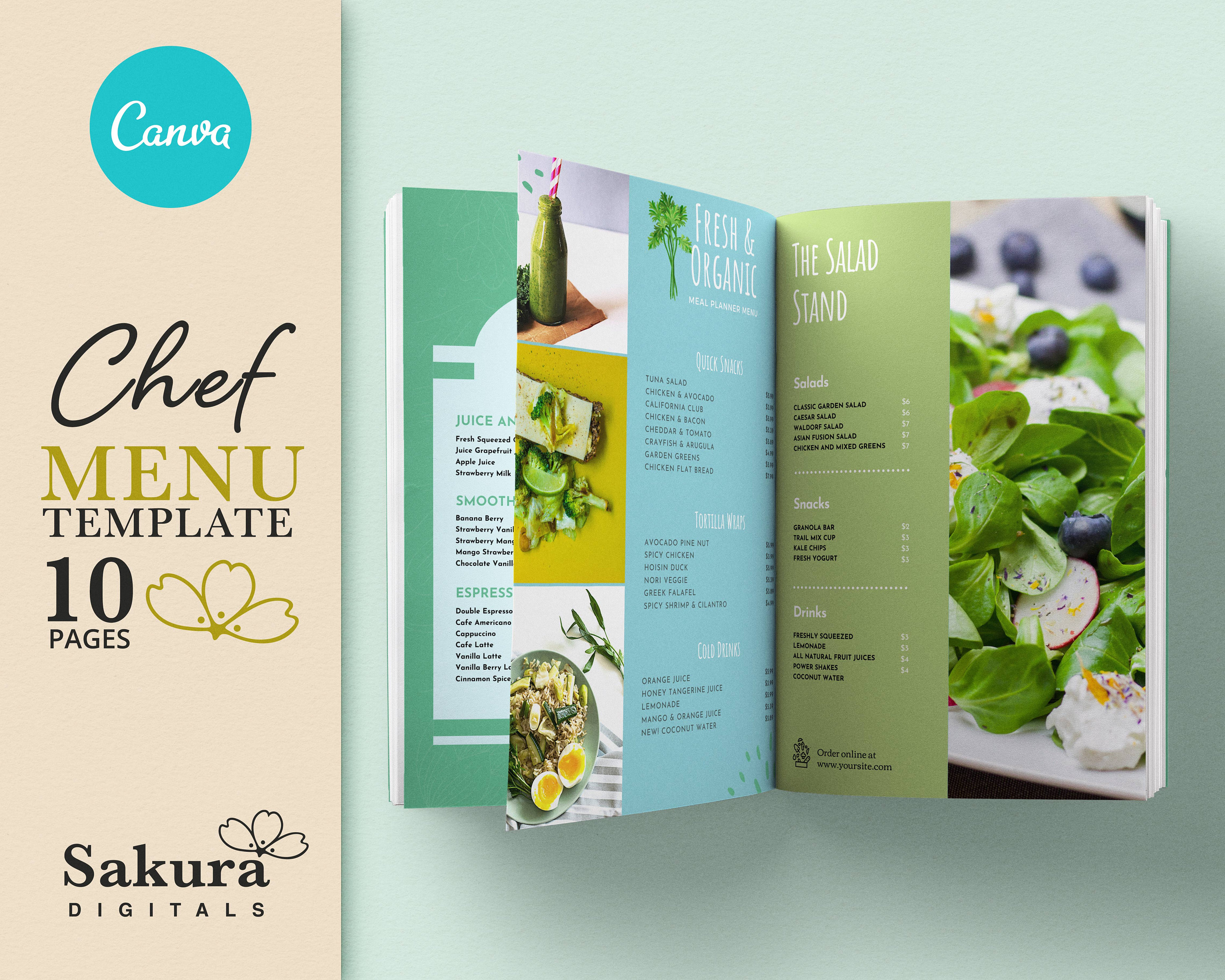 Chef & Restaurant Menu Template Canva Menu Template Editable Menu ...