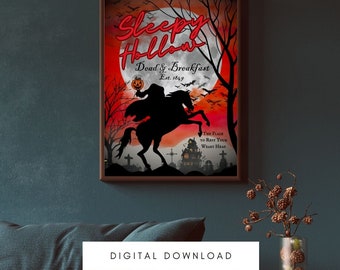 Headless Horseman Print, Digital Download, the Legend of the Sleepy ...