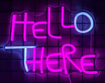 Neon Hell Here Sign - Etsy