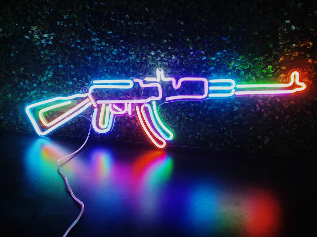 AK-47 Neon Sign, Custom Neon Sign, Neon Sign Bedroom, LED Neon Light - Etsy