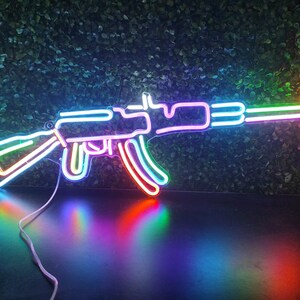 AK-47 Neon Sign, Custom Neon Sign, Neon Sign Bedroom, LED Neon Light - Etsy