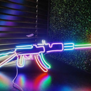 AK-47 Neon Sign, Custom Neon Sign, Neon Sign Bedroom, LED Neon Light - Etsy