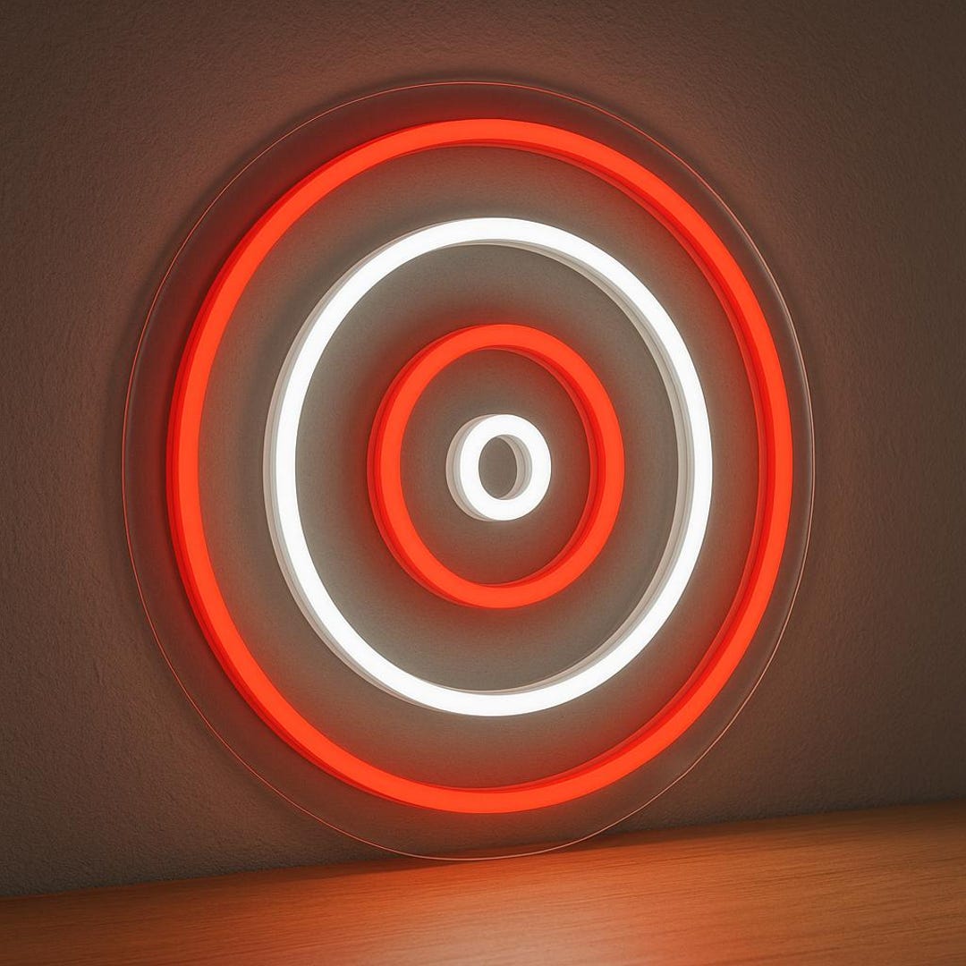 Bold Centered Custom Neon Sign, Striking Modern Personalized LED Light ...