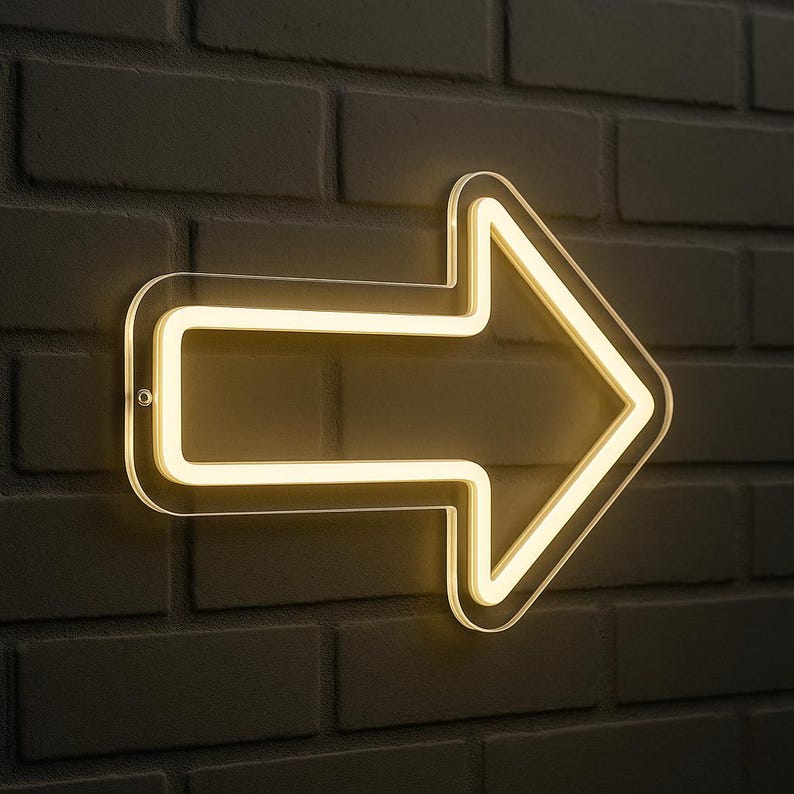 Directional Bold Custom Neon Sign, Minimalist Dynamic Personalized LED ...