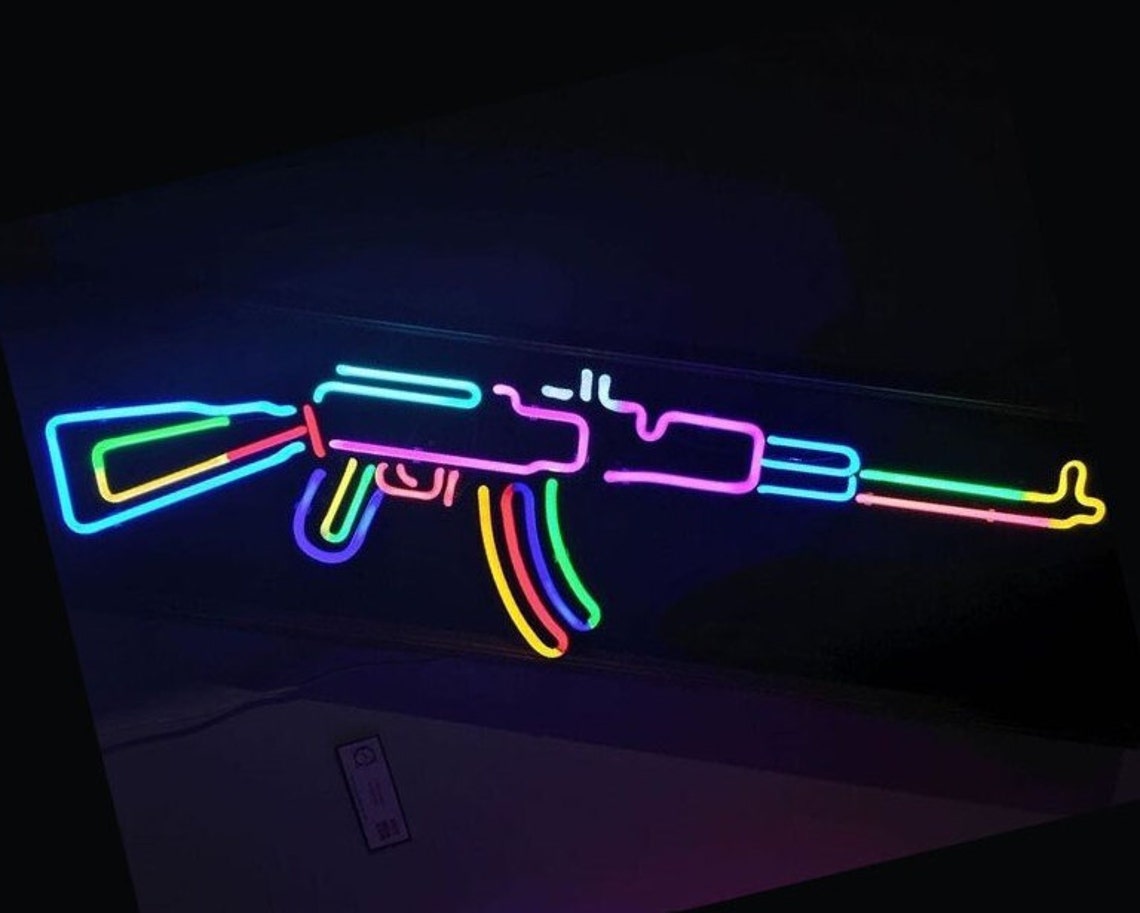 AK-47 Neon Sign Custom Neon Sign Neon Sign Bedroom LED Neon | Etsy