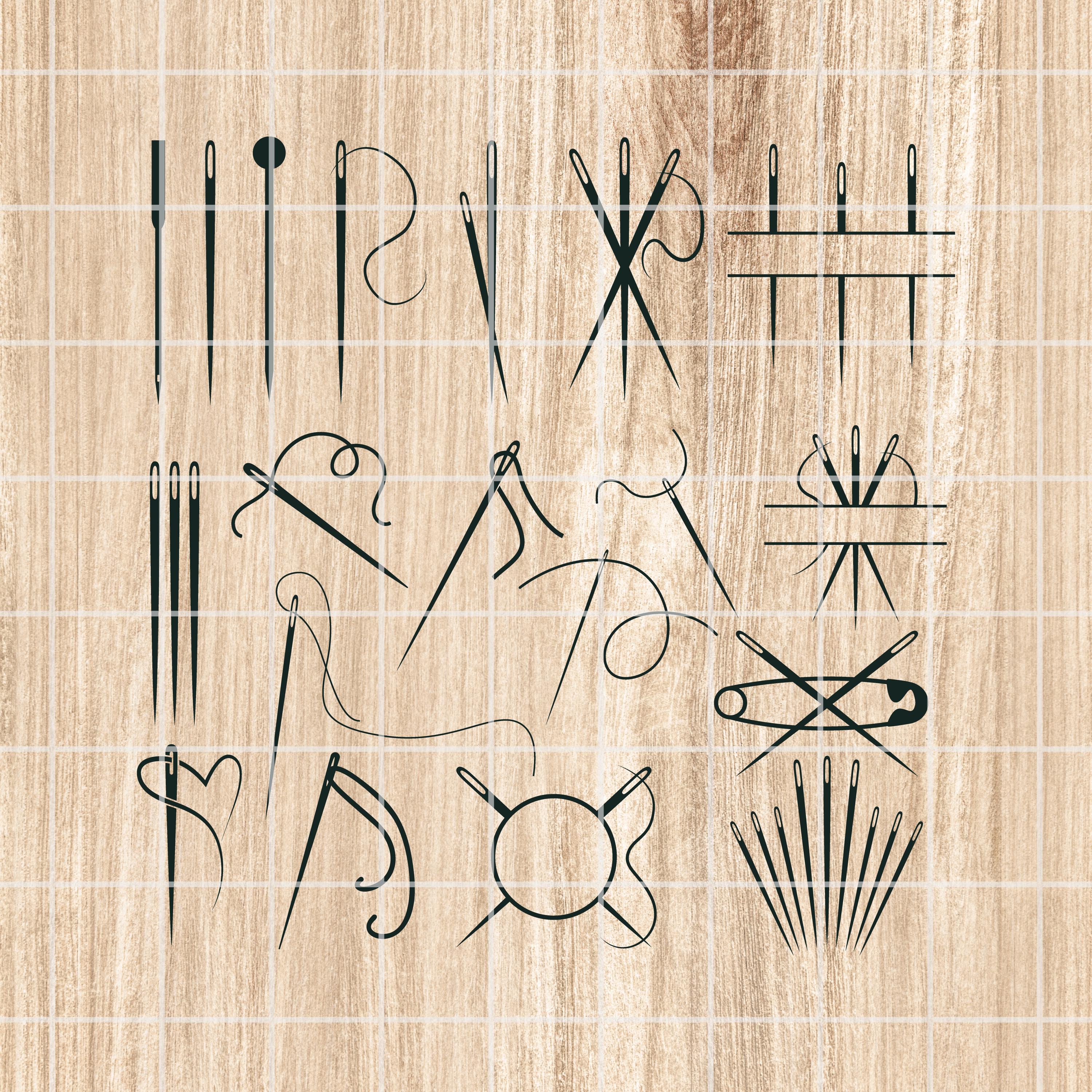 Needle SVG Clipart Set, Seamstress Vector Graphics (digital Download ...