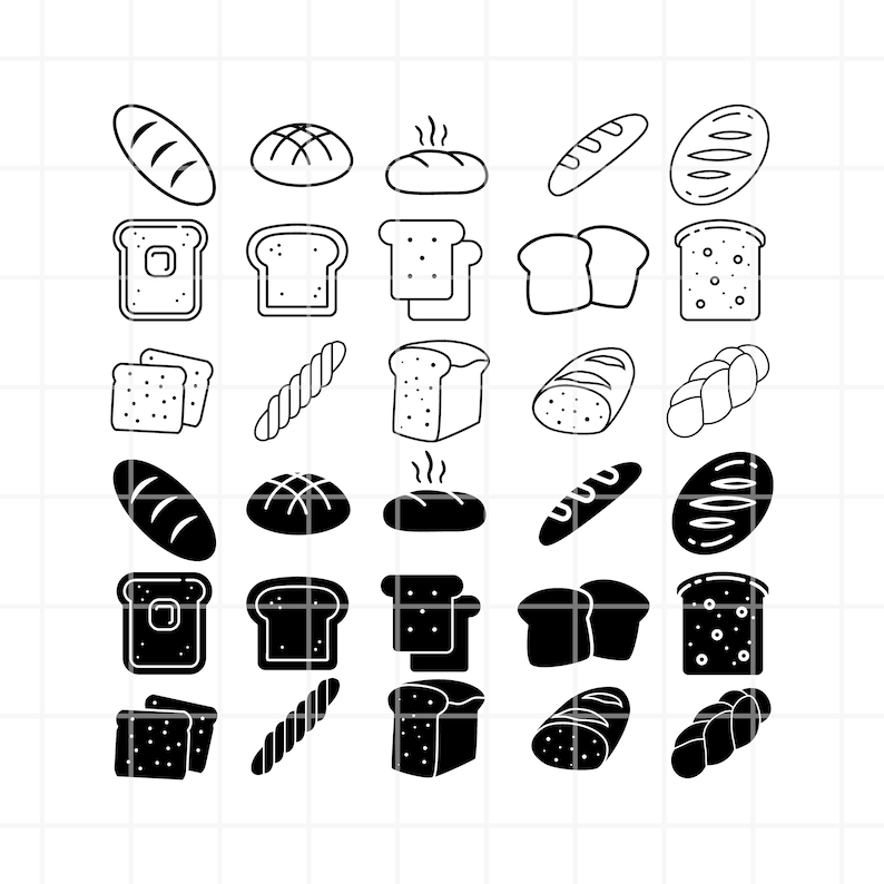 Bread SVG. Bread Png. Bread Clipart. Bread Cut File. Bread Cutting Set ...
