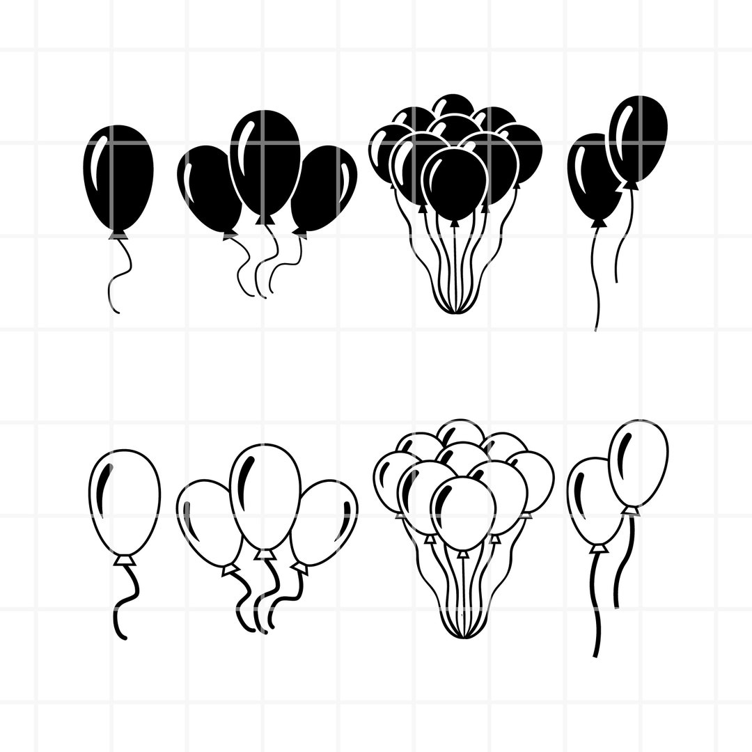 Balloon SVG, Birthday Clipart, Cricut, Silhouette (digital Download) - Etsy