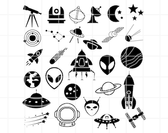 Set of 29 Space Elements SVG Space SVG Cutting Filesufo Svg - Etsy