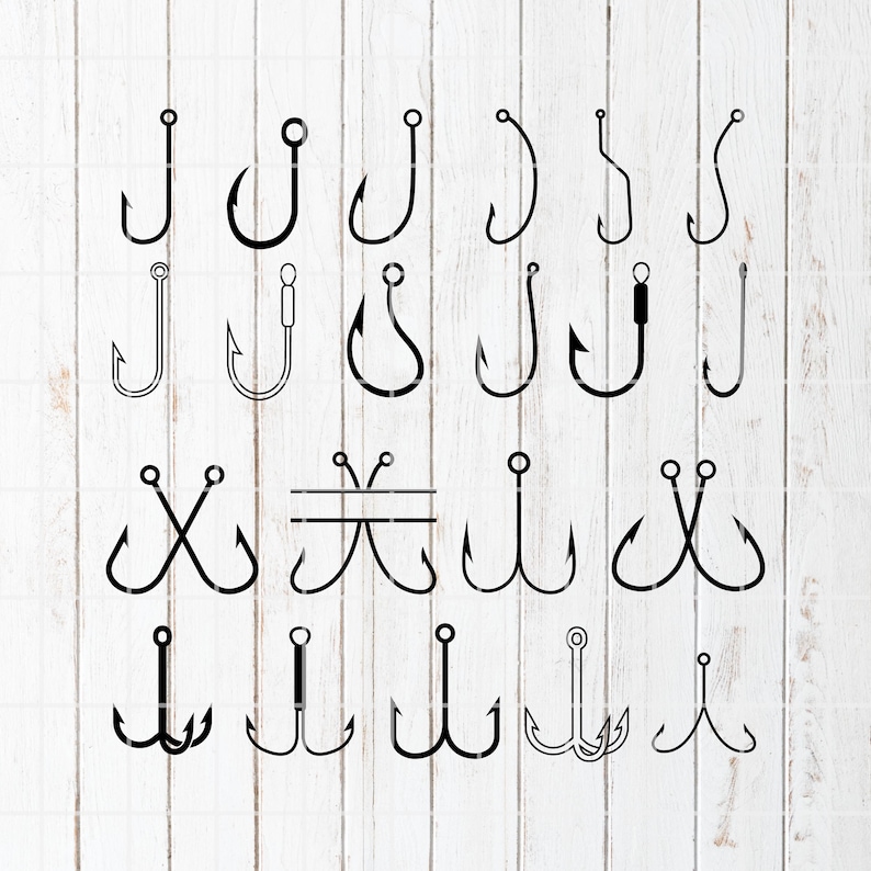 Fish Hook SVG. Fish Hook Png. Fish Hook Clipart. Fish Hook Cut File ...